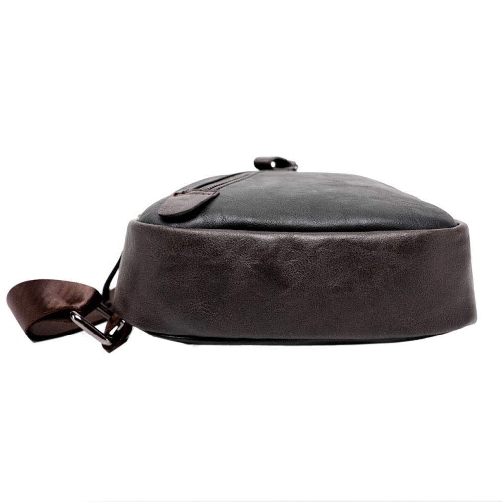 Hebetag Leather Sling Bag Crossbody Backpack for Men Women Outdoor Travel Camping Hiking Single Shoulder Chest Pack Casual Daypack Brown