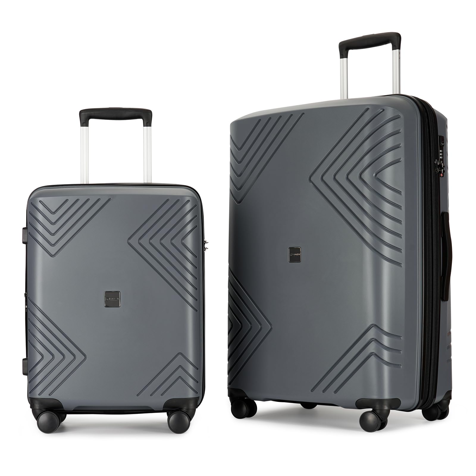 GinzaTravel Rune series expandable 3 Luggage Sets,Lightweight Hardside Suitcase With Spinner Wheels TSA Lock,PP material business fashion suitcase