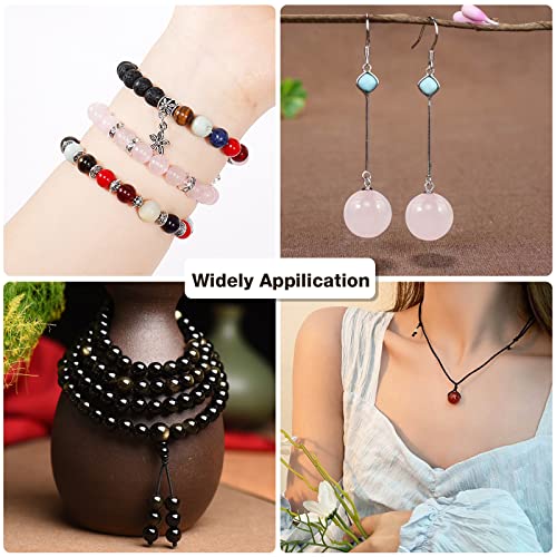 tchrules 463pcs Crystal Beads Kit for Jewelry Making, Natural Stone Healing Beads for Bracelet Making, 8mm DIY Lava Stone Marble Beads Gemstone for Jewelry Necklace Making Kits