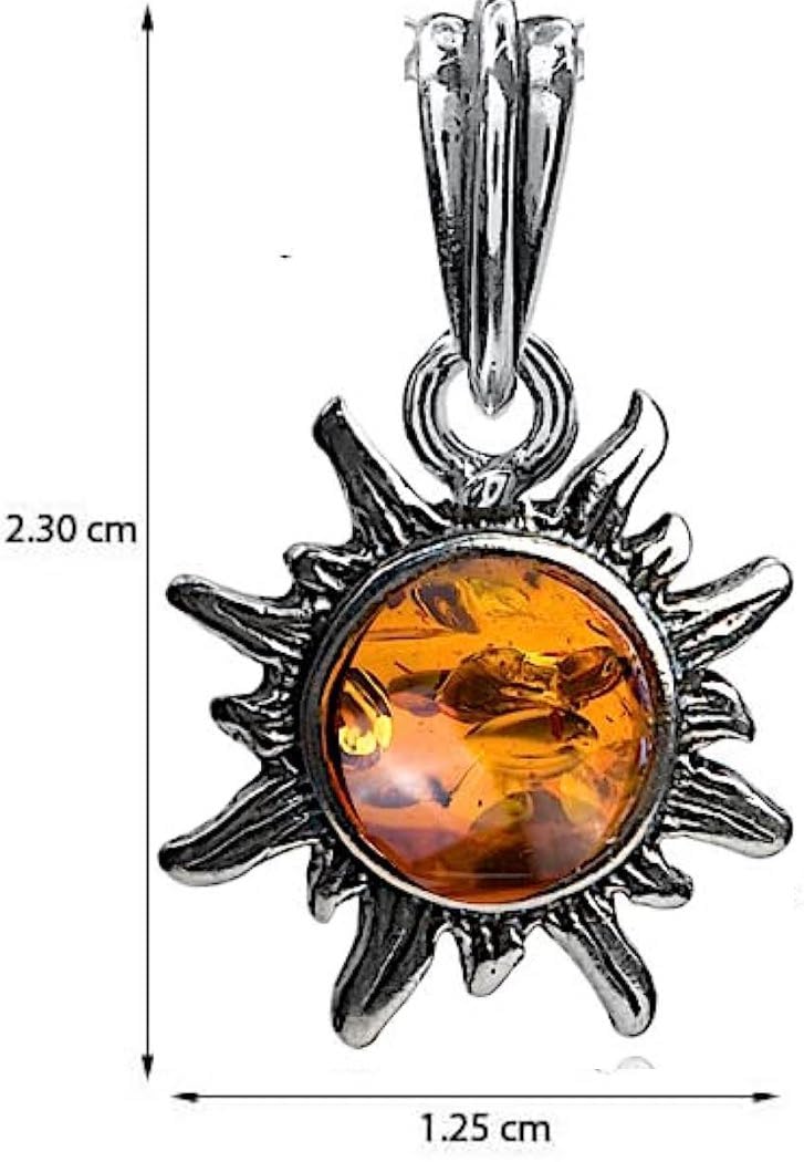 Ian and Valeri Co. Amber Sterling Silver Very Small Tiny Charm Sun Pendant