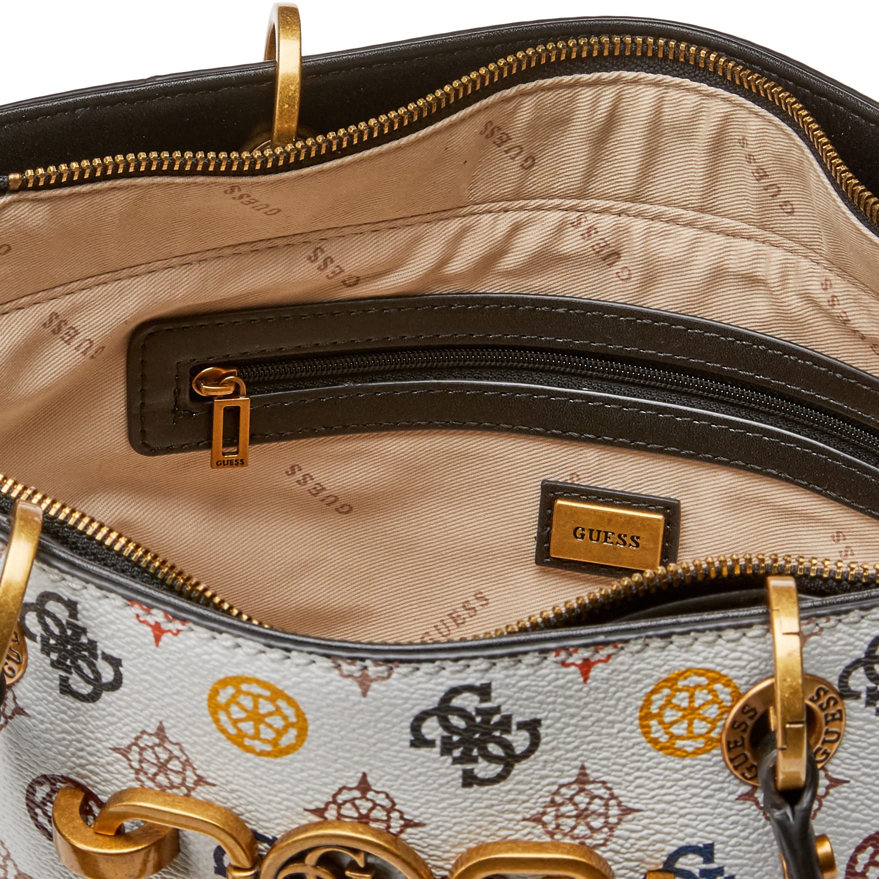 GUESS Noelle Small Elite Tote, White Multi