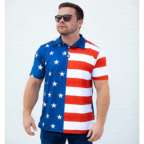 Greater Half USA Flag Golf Polo (S-XXXXL)