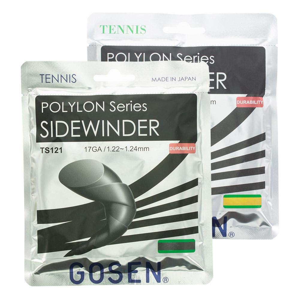 GOSEN Sidewinder, 17 Yellow 40' Soft Feeling and Spin, Polyester Tennis String