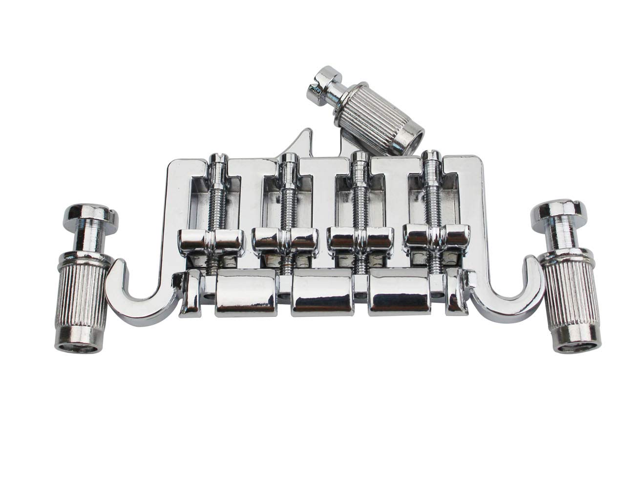 Guyker 3 Point 4 String Bass Bridge Tailpiece â Zinc Alloy Bridges Tailpiece with Saddle Replacement Parts for Bass (BG004)