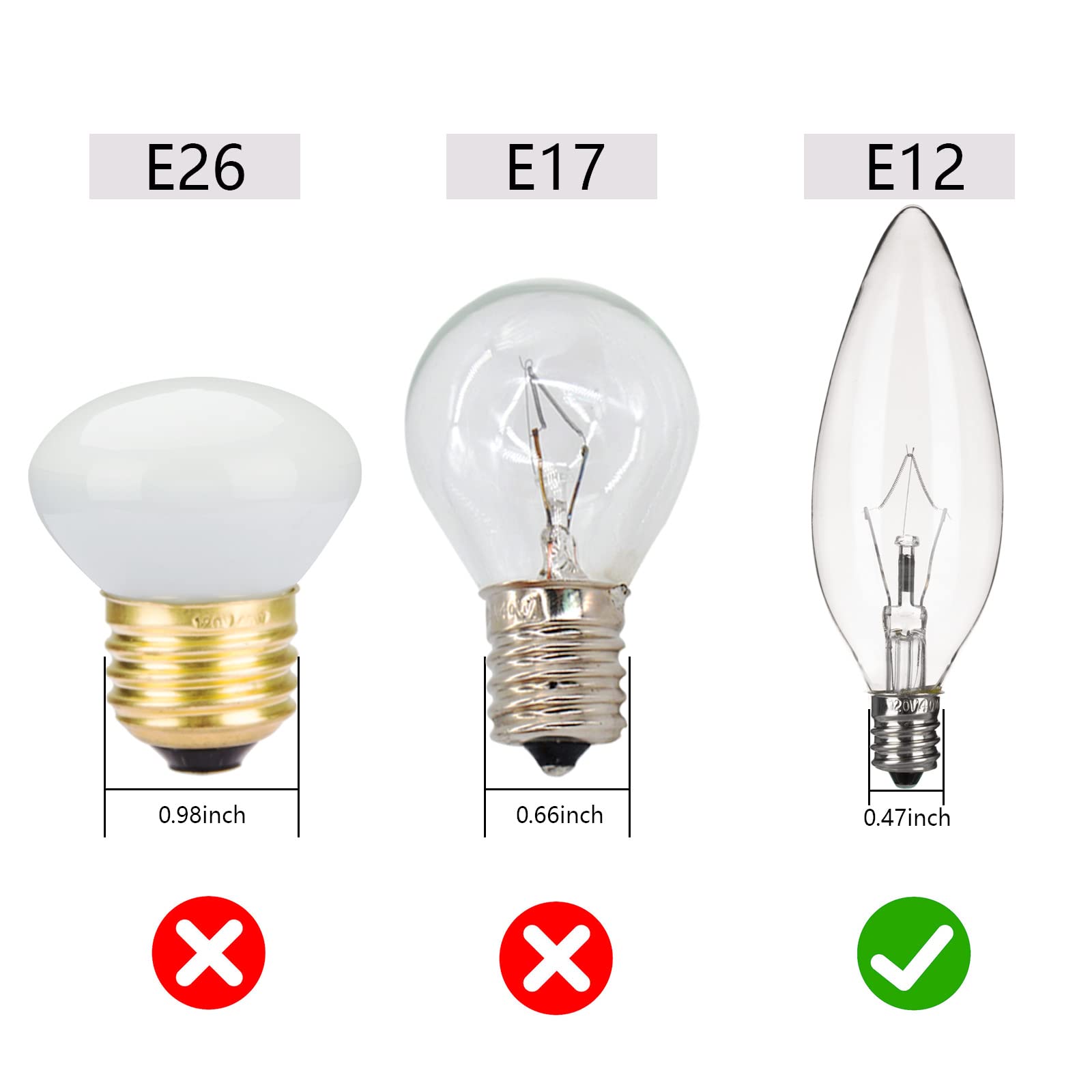 haraqi 10 Pack 60W 120V Candelabra Base E12 CTC Clear Decorative Light Bulbs,Transparent Candle Light Bulbs for Chandeliers, Ceiling Fan Lights, Pendants, Fireplace Appliance Light Bulb