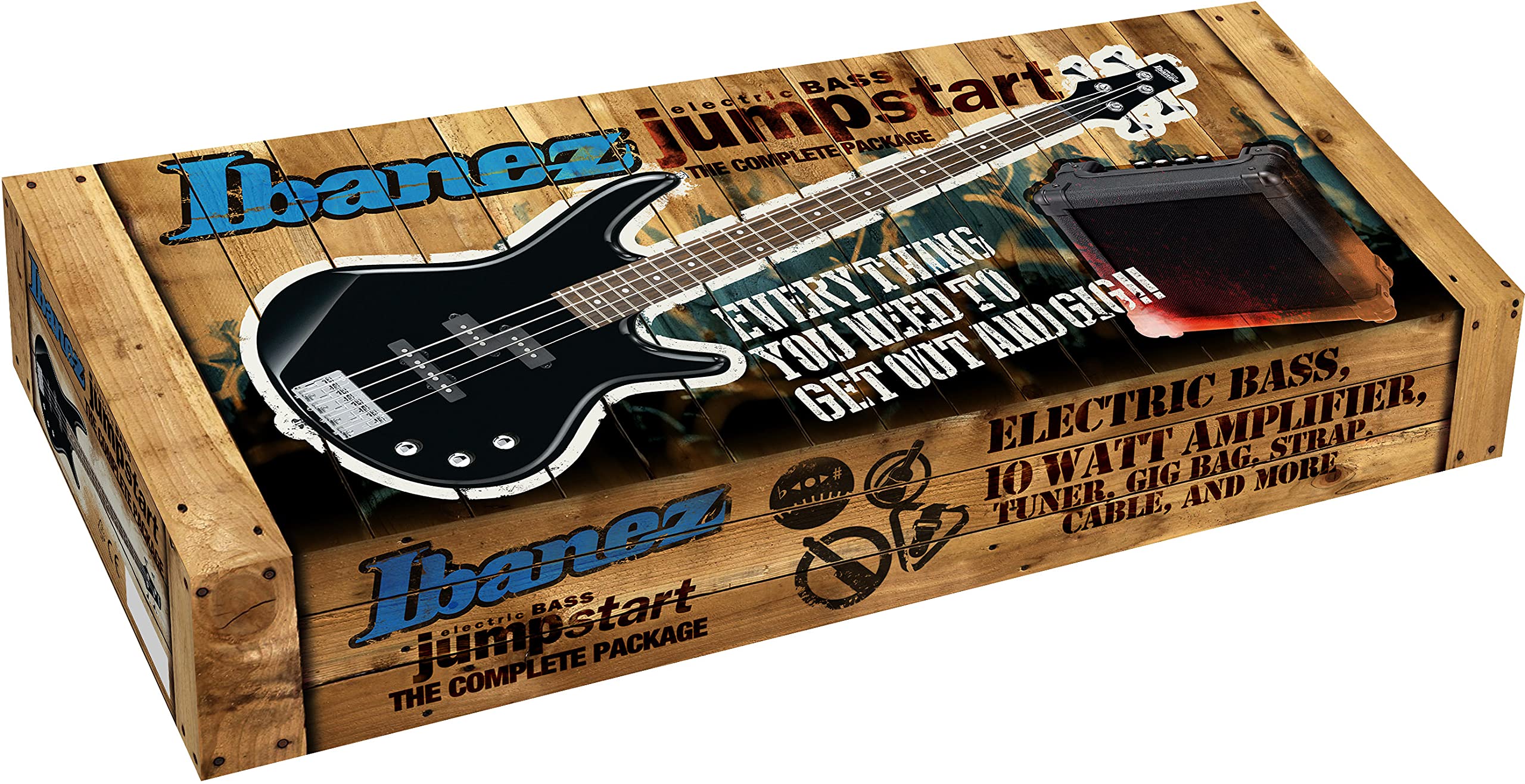 Ibanez IJSR190N Jumpstart Bass Black Night w/10W Amp, Tuner, Strap, Cable, & Gig Bag