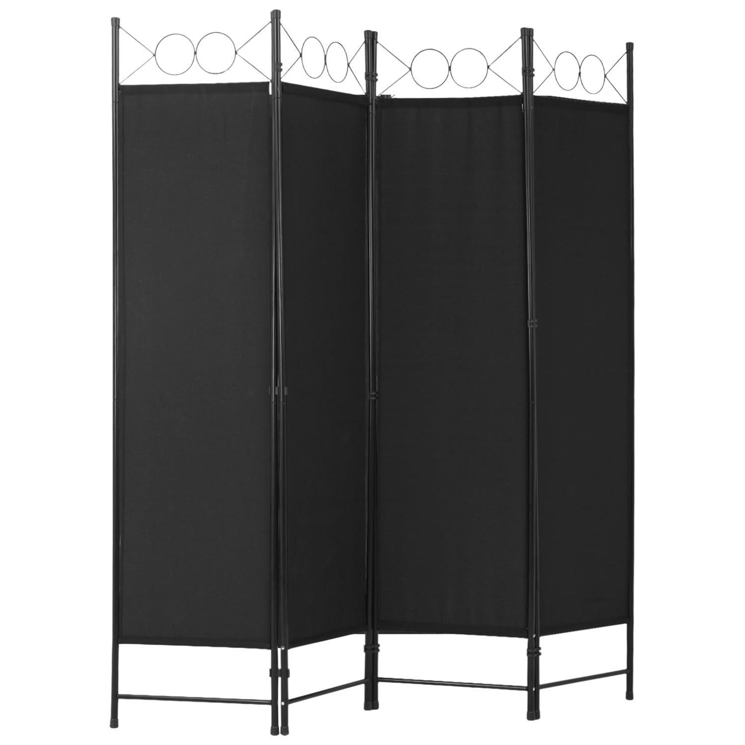 Room Divider,4 Panels Folding Privacy Screen Portable Wall Divider Partition Freestanding Room Dividers for Home Office Room Separation,Black
