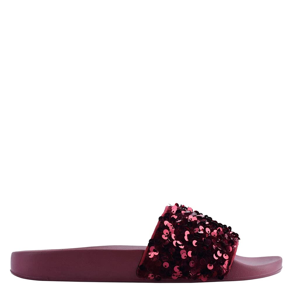 Guess Women's Savan10 Slide Sandal, Red, 7