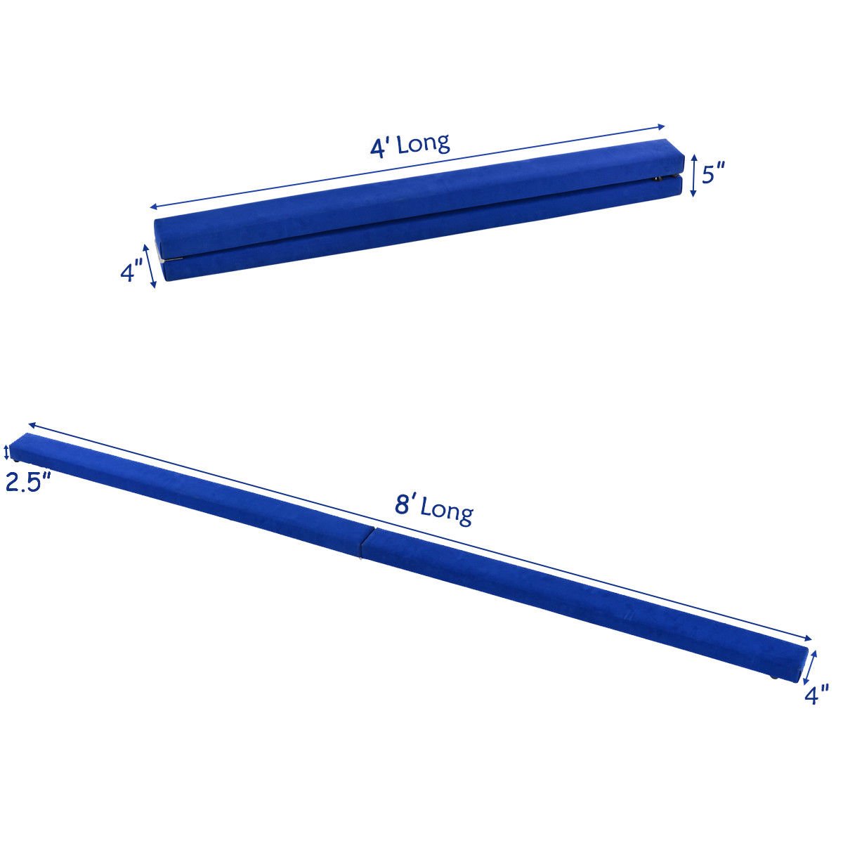 Giantex 8FT Folding Floor Balance Beam for Girls, Boys, Toddlers, Teens Sports Gymnastics Skill Performance Training Easy Storage (Blue)