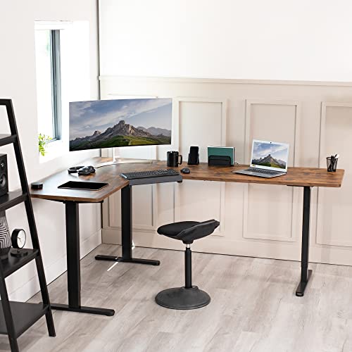 VIVO Clamp-on 17 inch Corner Desk Connector Platform for L-Shaped Workstations, Workspace Extender, Black, DESK-AC07C