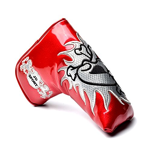 GOOACTION Skull Golf Club Blade Putter Head Cover Magnetic Closure PU Leather Mirror Water-Proof Protector Headcover
