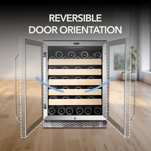 Whynter BWR-541STS 24" Built-in 54 Bottle Wine Refrigerator Cooler, Stainless Steel, One Size, Silver