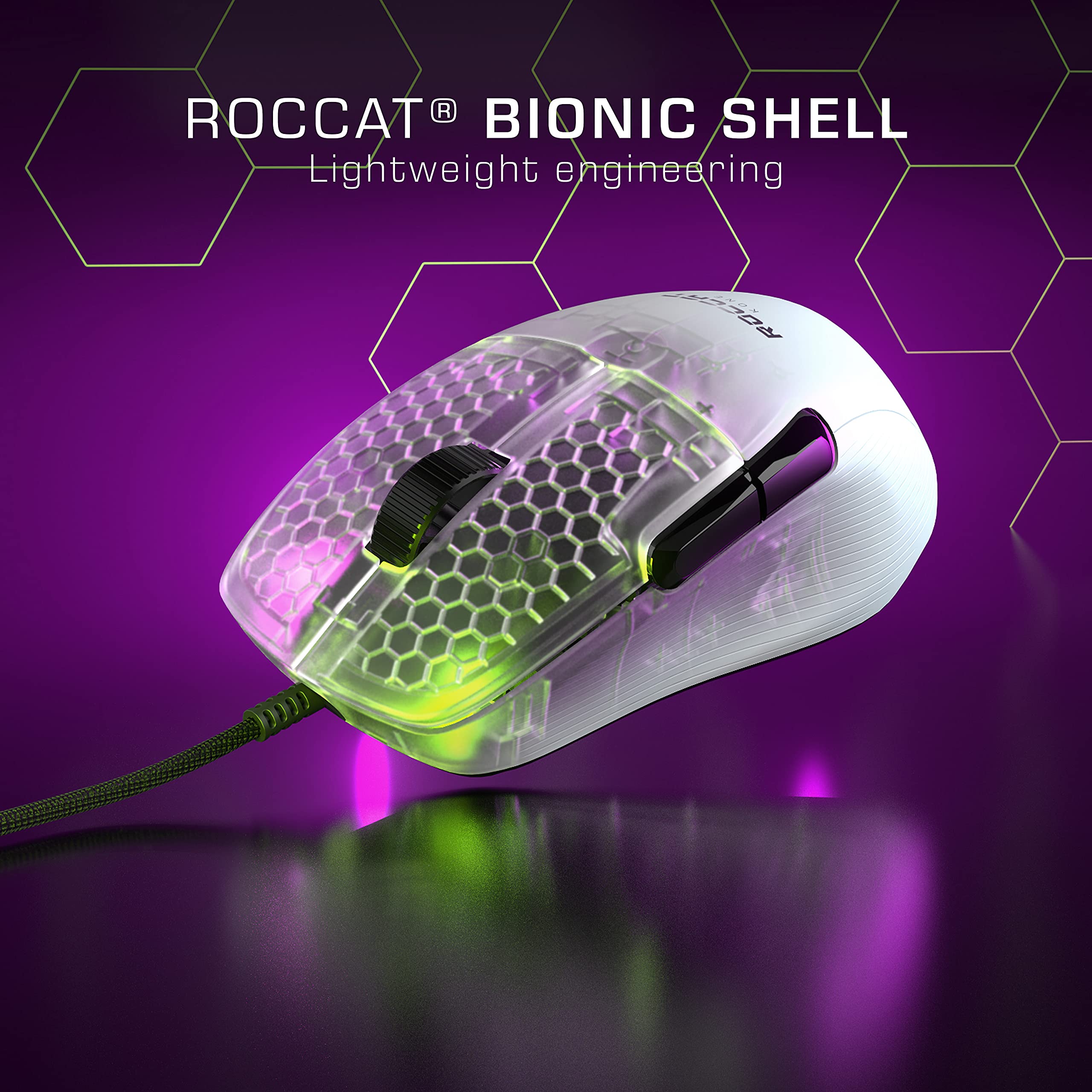 ROCCAT Vulcan TKL Pro PC Gaming Keyboard, Linear Optical Titan Switch, AIMO RGB Lighting, Tenkeyless Mechanical Feel Speed Keystroke, White & Kone Pro PC Gaming Mouse, White
