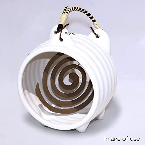 三陶(Santo) Banko Ware 08853 Mini Mosquito Repellent Incense, Pig, Mosquito Repellent Holder, Stand, White, Height 4.3 inches (11 cm), Made in Japan
