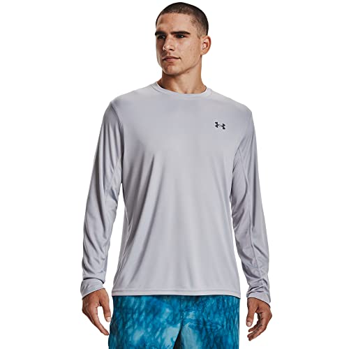 Under Armour Men's Drift Tide Knit Long-Sleeve T-Shirt , Mod Gray (011)/Rush Red , Large