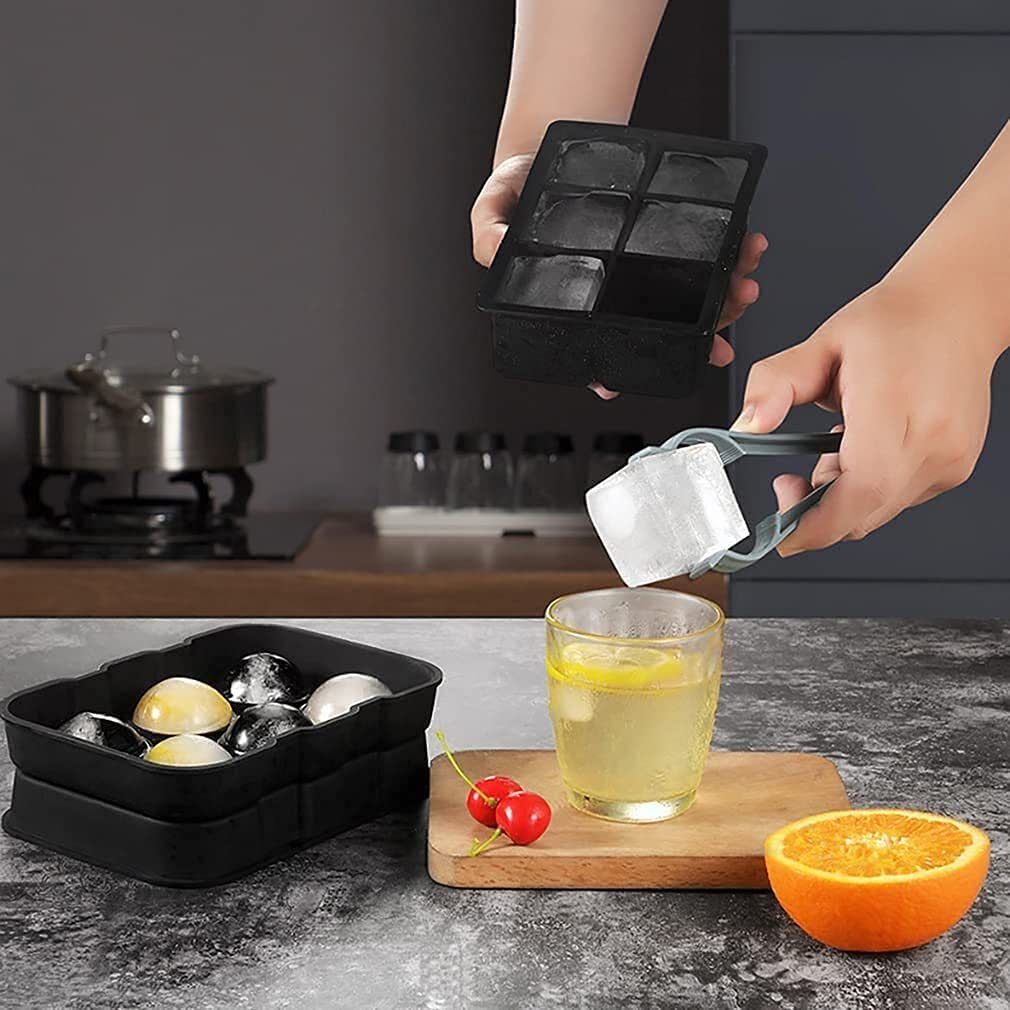 ice bucket 2 reusable silicone ice trays without, large square mold for whiskey ice buckets (Couleur : Warm light, Expédié De : États-unis)