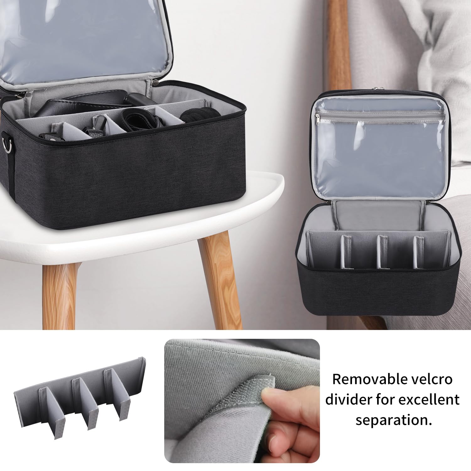 TEFGTER Toy Storage Bag Organizer Case with Lock Travel Bag Game Toys Storage Bags for Private Toys (black)