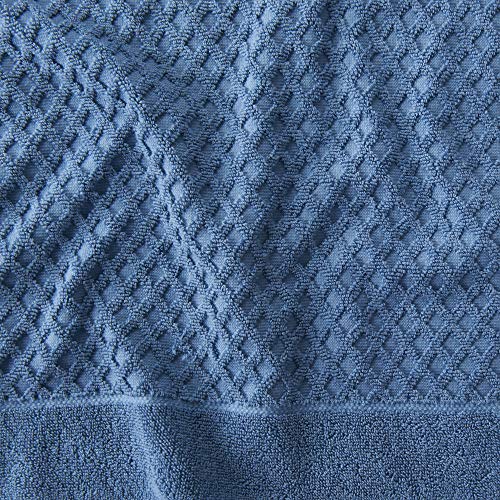 Great Bay Home Blue Bath Towels - 100% Cotton 6 Pack 26x16 Hand Towel Set - Absorbent, Durable, Quick-Dry Towels for Bathroom - Low-Twist, Two-Ply Decorative Towels (Blue)