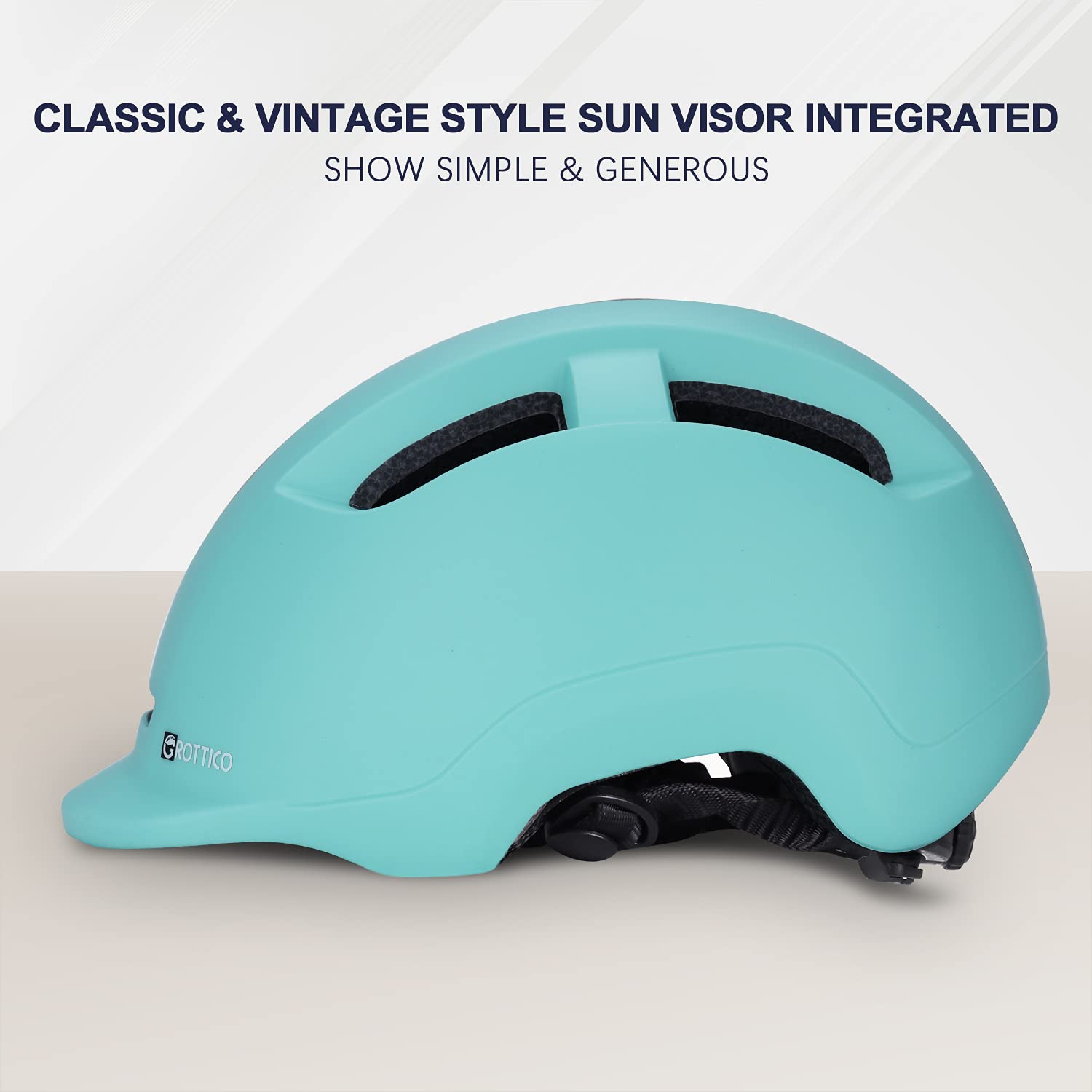 GROTTICO Adult Bike Helmet with Light - Dual Certified for Bicycle Scooter Skateboard Road Cycling Skating Helmet
