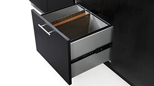 Zuri Furniture Reagan Modern Polished Cabinet Credenza - Black