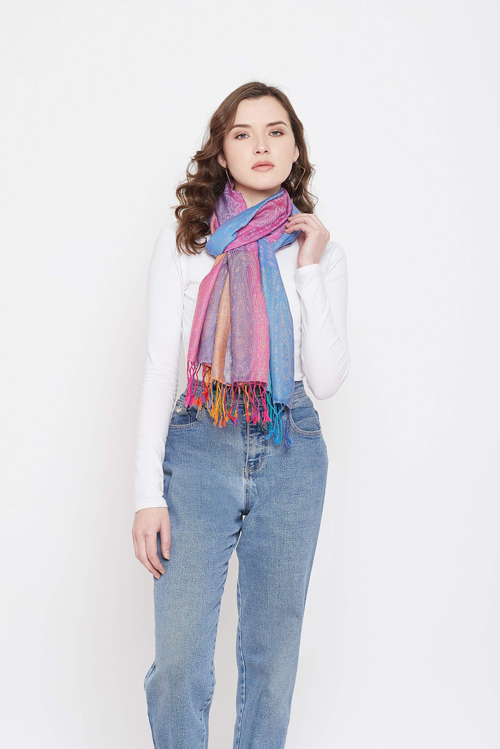 Goood Times Fashion Women's Silk Scarf Luxury Satin Shawl Wraps (Purple)