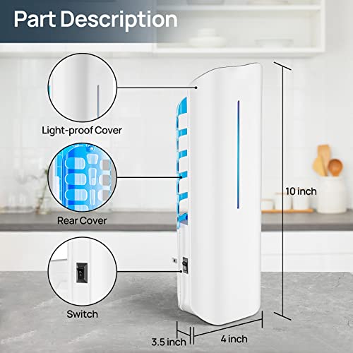 Meilen Bug Zapper, Fruit Fly Traps for Indoors - Silent Mosquito Killer for Home & Office, 375 Sq.ft Coverage Flying Insect Trap for Gnats, Aedes & Other Insects, 3 Glue Cards Included