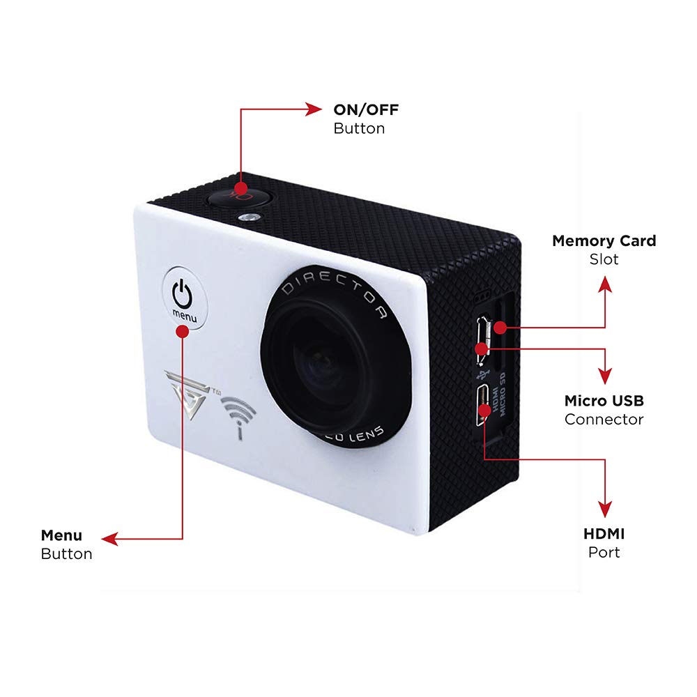 GoVision Active on Director 4K Action Camera | WiFi Full HD | 16MP Photos| Waterproof Camera for Vlogging | 4K Video Recording | Travel Blogging | Video Camera for YouTube