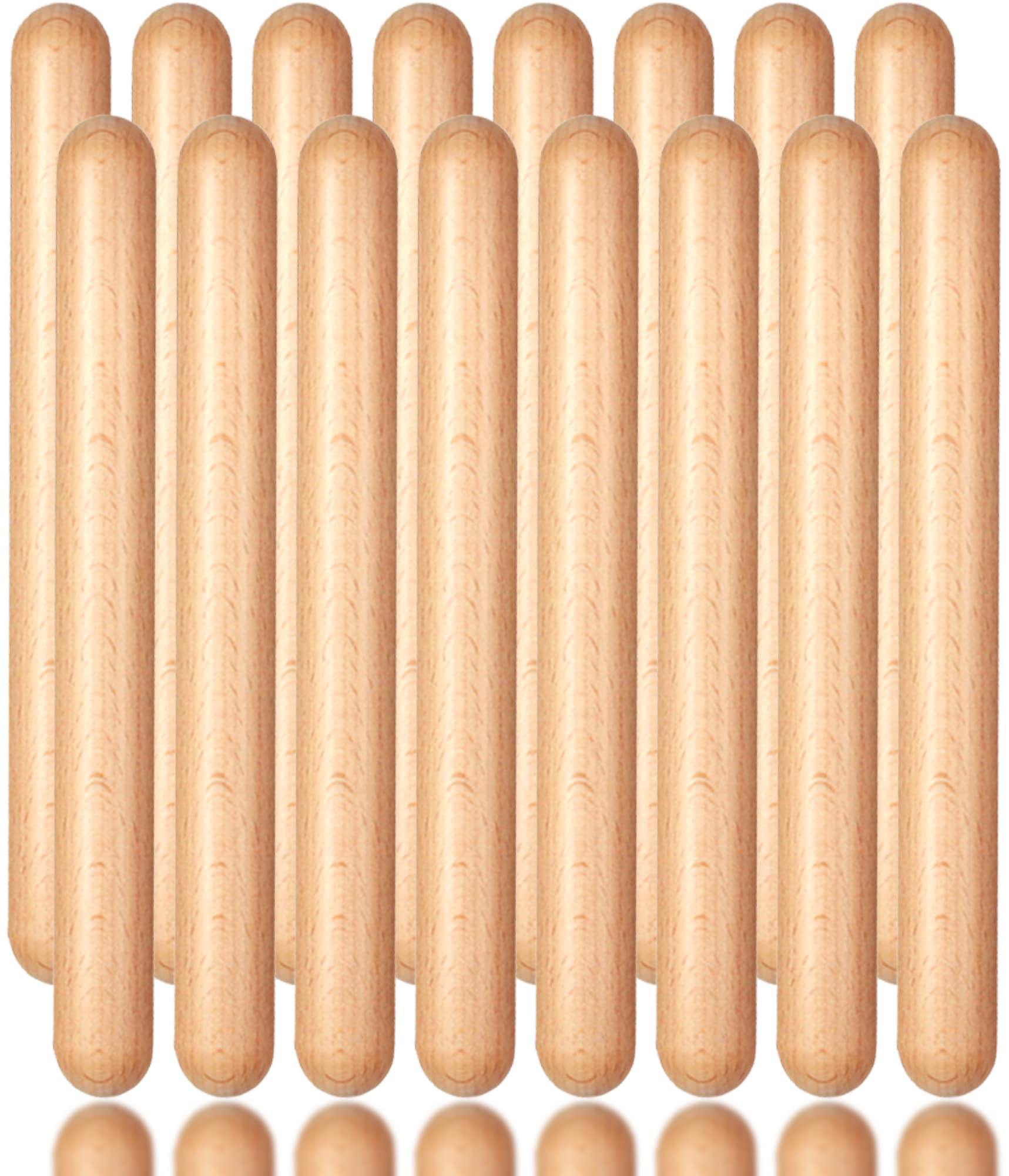 Heatoe 16 Pcs Rhythm Sticks, 8 Inch Drum Sticks Musical Sticks Wood Musical Instruments Rhythm Stick Set for Everyone