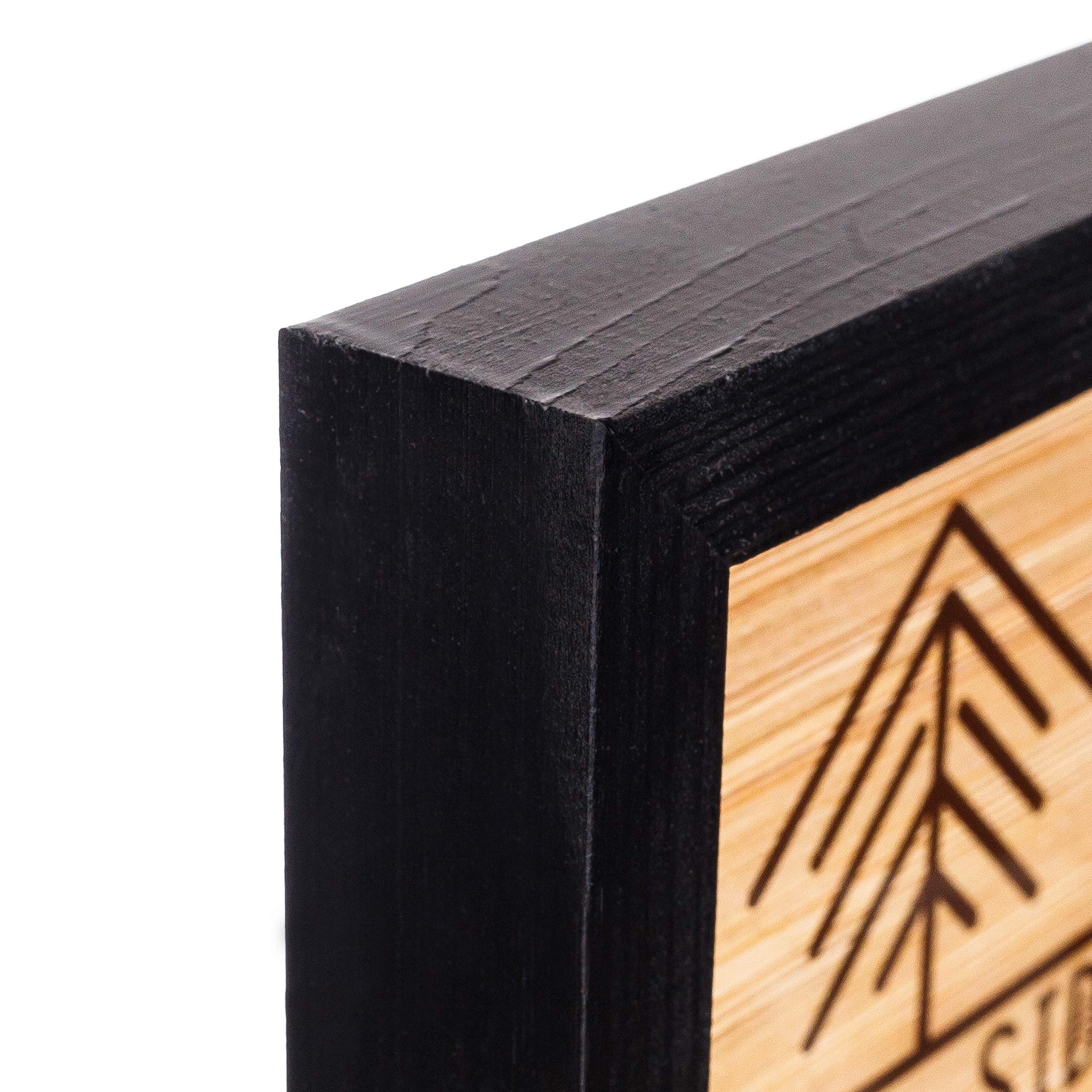 Green Wooden Picture Frames 8x10 Set of 2 - Natural Rustic Solid Wood Thick Borders, Wall Mount and Tabletop Display