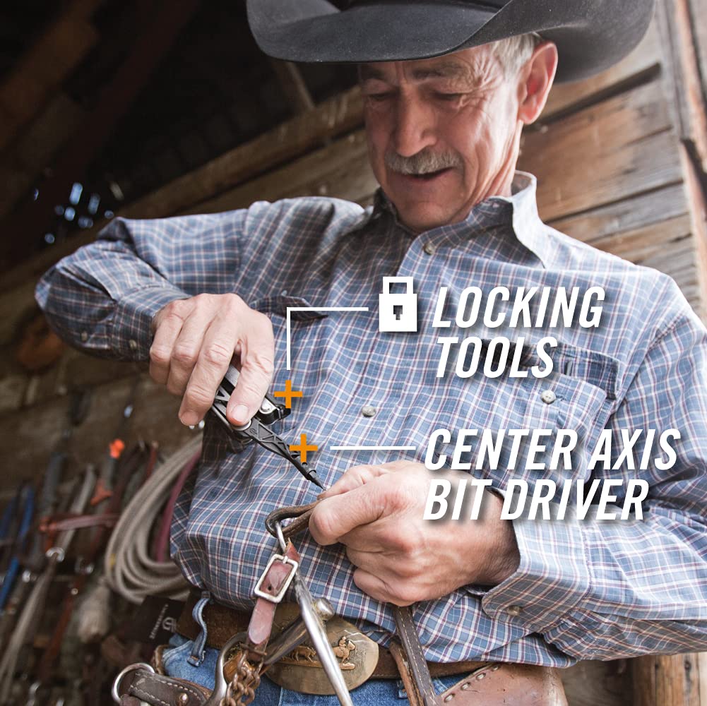 Gerber Gear Center-Drive Multitool Bit Set with Pliers, Knife & More - Silver Tool, Coyote Brown Sheath