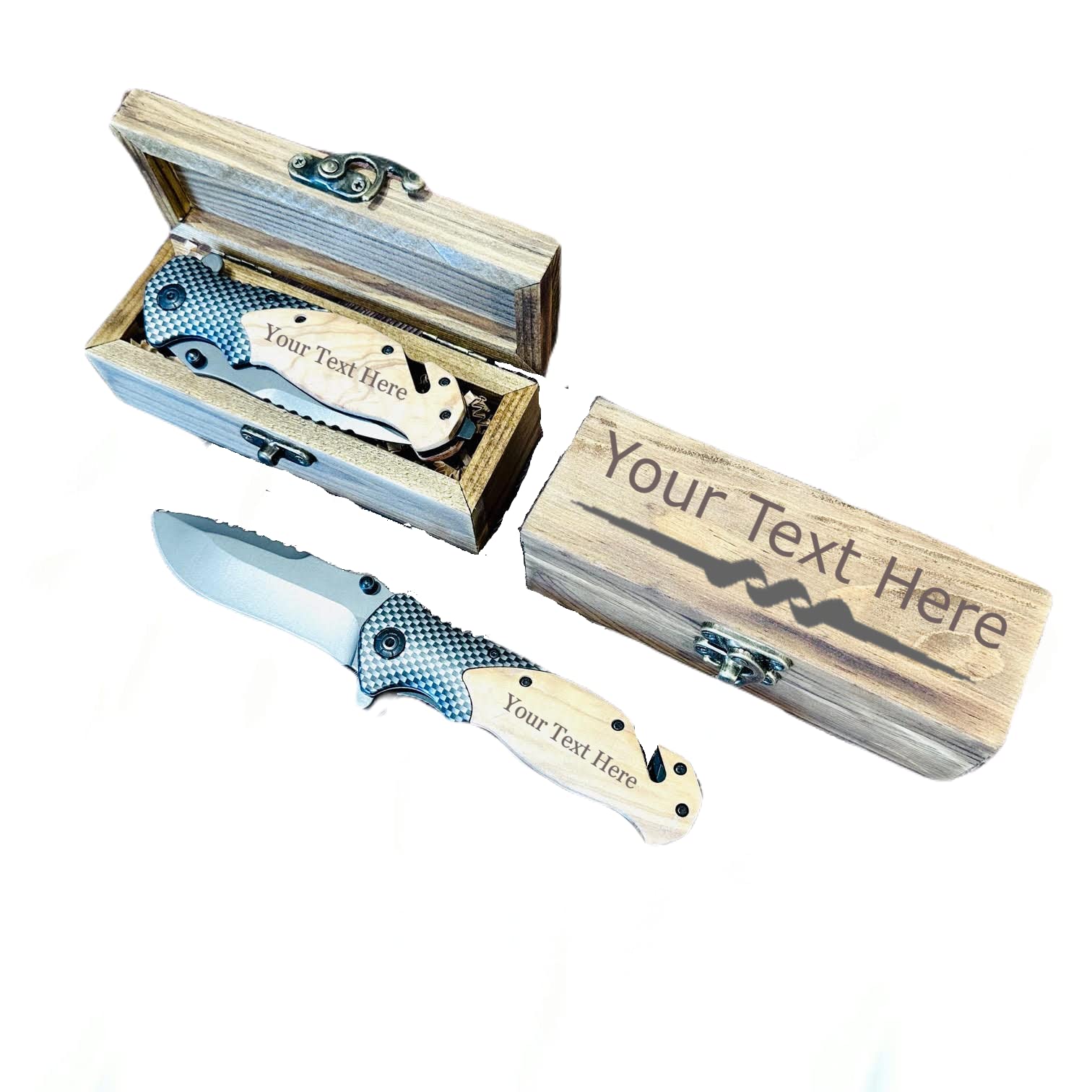 Groovy Guy Gifts Engraved Men's Folding Knife, Pocket Knife For Daily Use, Present For Dad, Husband, Christmas Gifts, Brown