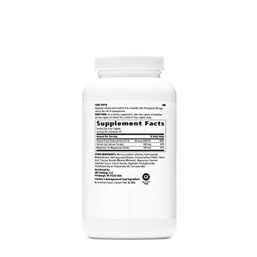 GNC Calcium Citrate Plus Magnesium & Vitamin D-3 800mg | Highly Absorbable Form of Calcium | 180 Count