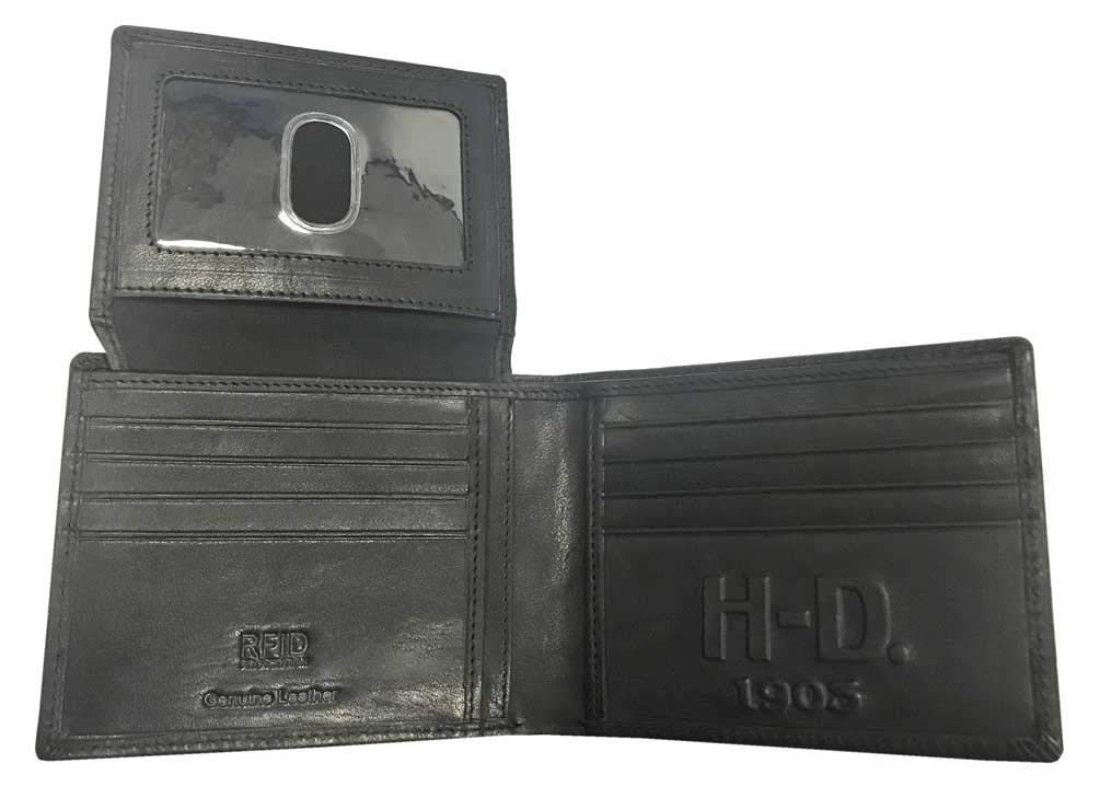 Harley-Davidson Men's Bar & Shield Classic Leather Billfold Wallet w/Flip-out