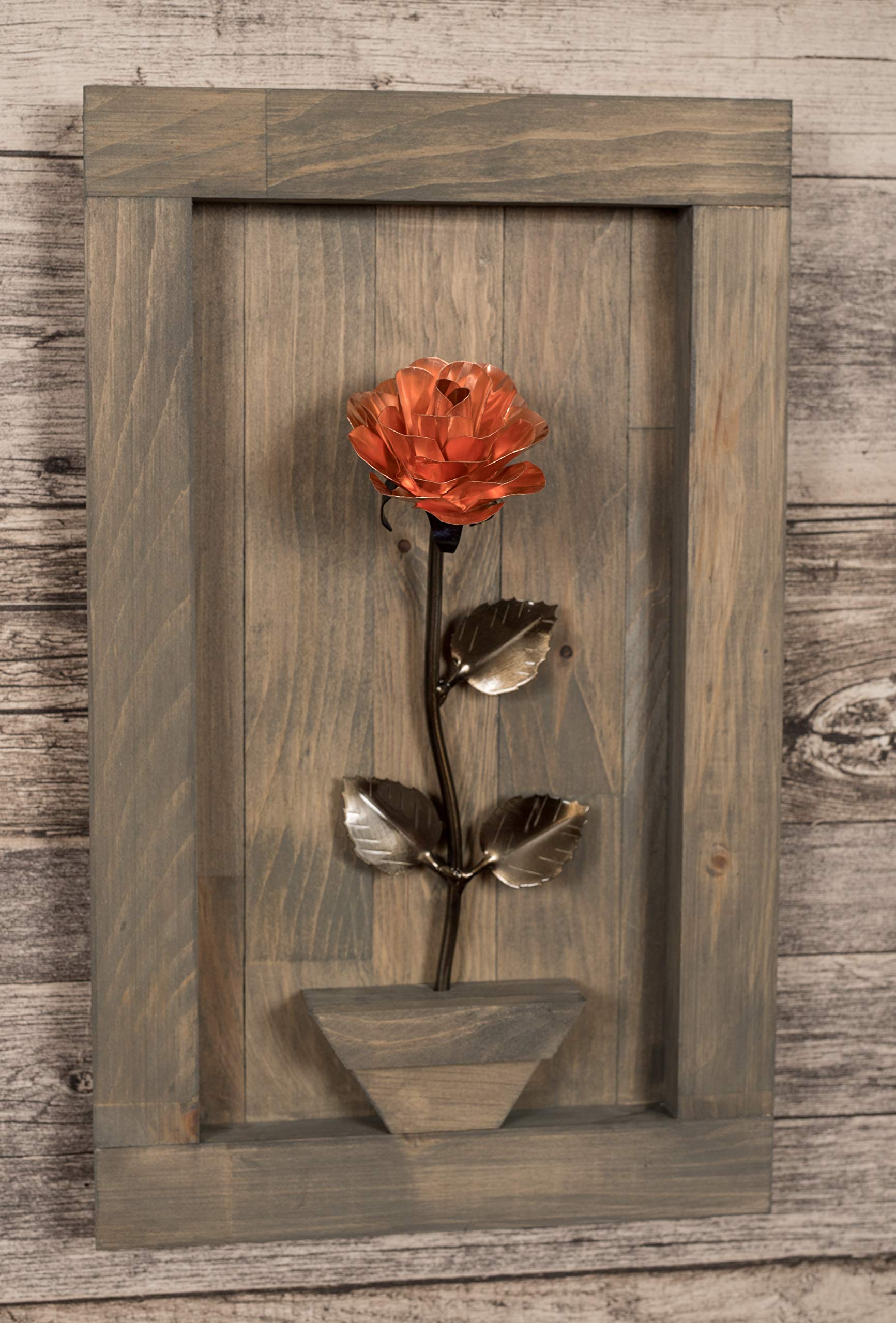 Personalized Gift - Framed Copper Rose for 7th Wedding Anniversary