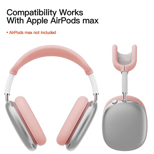 Tucana Silicon Cases Compatible for AirPods Max, Overhead Cover + Earcup Cover (Pink)