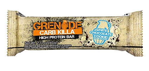 Grenade Carb Killa High Protein and Low Sugar Candy Bar, 12 X 60 g - White Chocolate Cookie