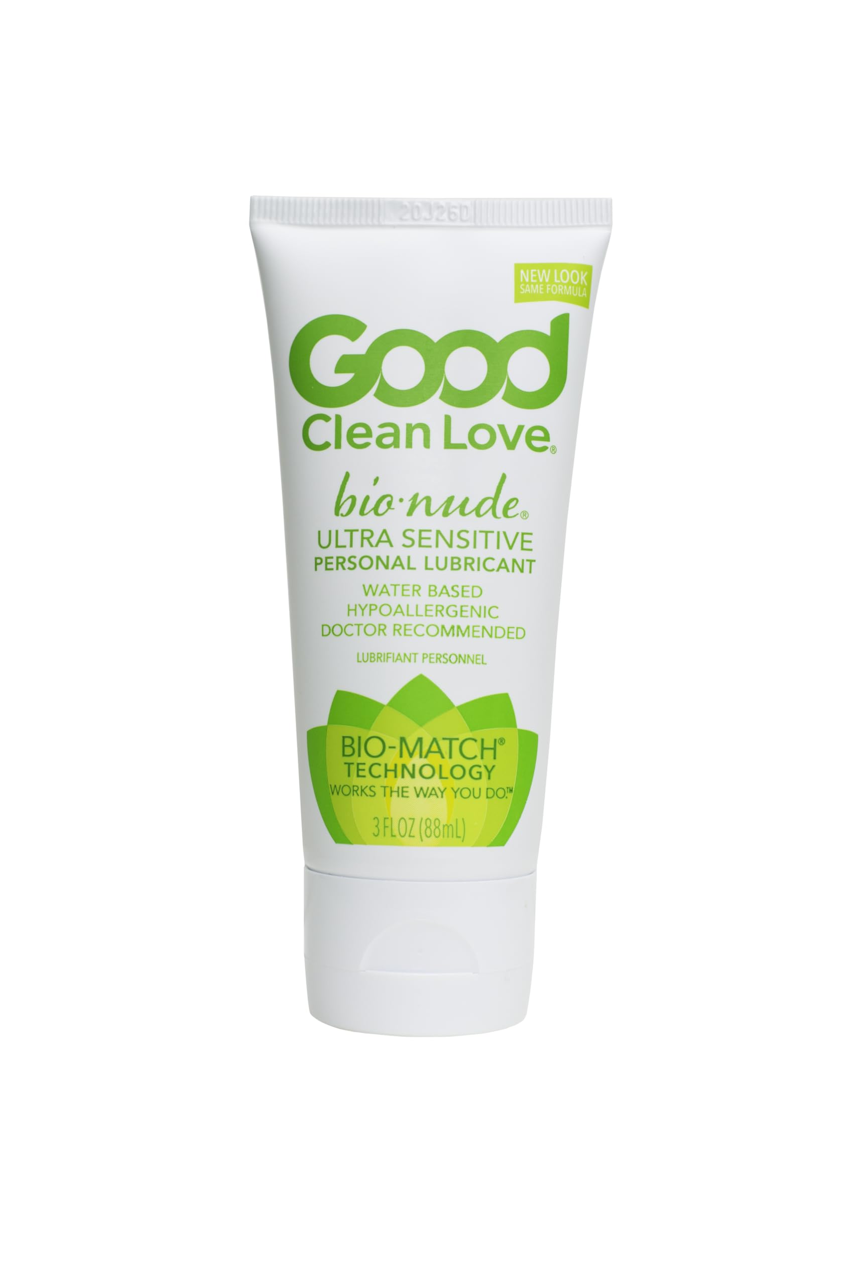 Good Clean Love BioNude Ultra Sensitive Personal Lubricant, Water-Based & Hypoallergenic Lube, Unscented Intimate Wellness Gel for Men & Women, 3 Oz
