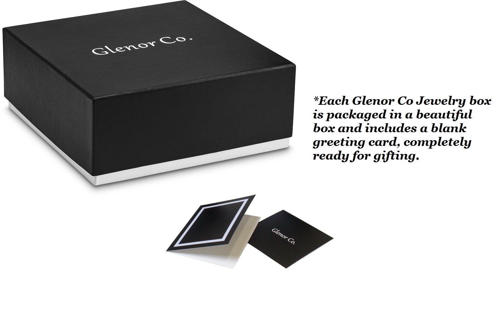 Glenor Co Cufflink Box for Men - Holds 70 Cufflinks - Luxury Display Jewelry Case -Carbon Fiber Design - Metal Buckle Holder, Large Glass Top - Black