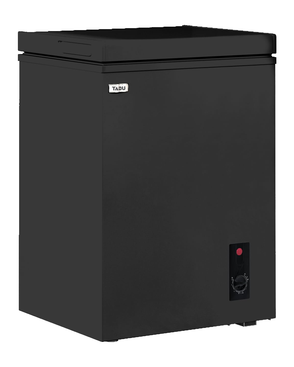 TABU 3.5 Cu Ft Chest Freezer, Deep Freezer with Removable Storage Basket, Top Open Door Small Chest Freezer with 7 Level Adjustable Temperature, Compact Freezer with Top Open Door (Black)