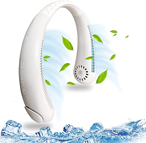 Portable Neck Fan - Bladeless - Rechargeable - Wearable - Expandable to Fit All Neck Sizes - Quiet Fan - Stylish Professional 2022 Grade - Up to 9 Hours of Battery Life - 3 Different Fan Speeds