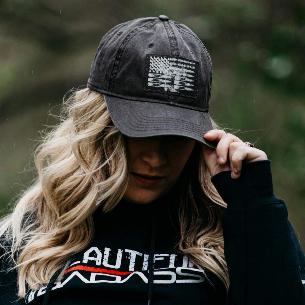 Grunt Style Hat - Ammo Flag Patch Cap (Black, One Size)