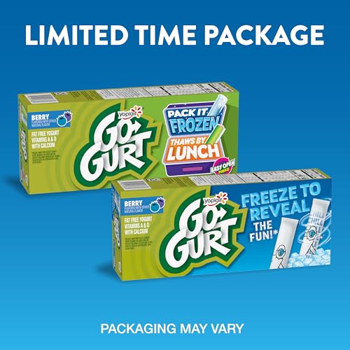 Go-GURT Berry Kids Fat Free Yogurt, Gluten Free, 2 oz. Yogurt Tubes (8 Count)