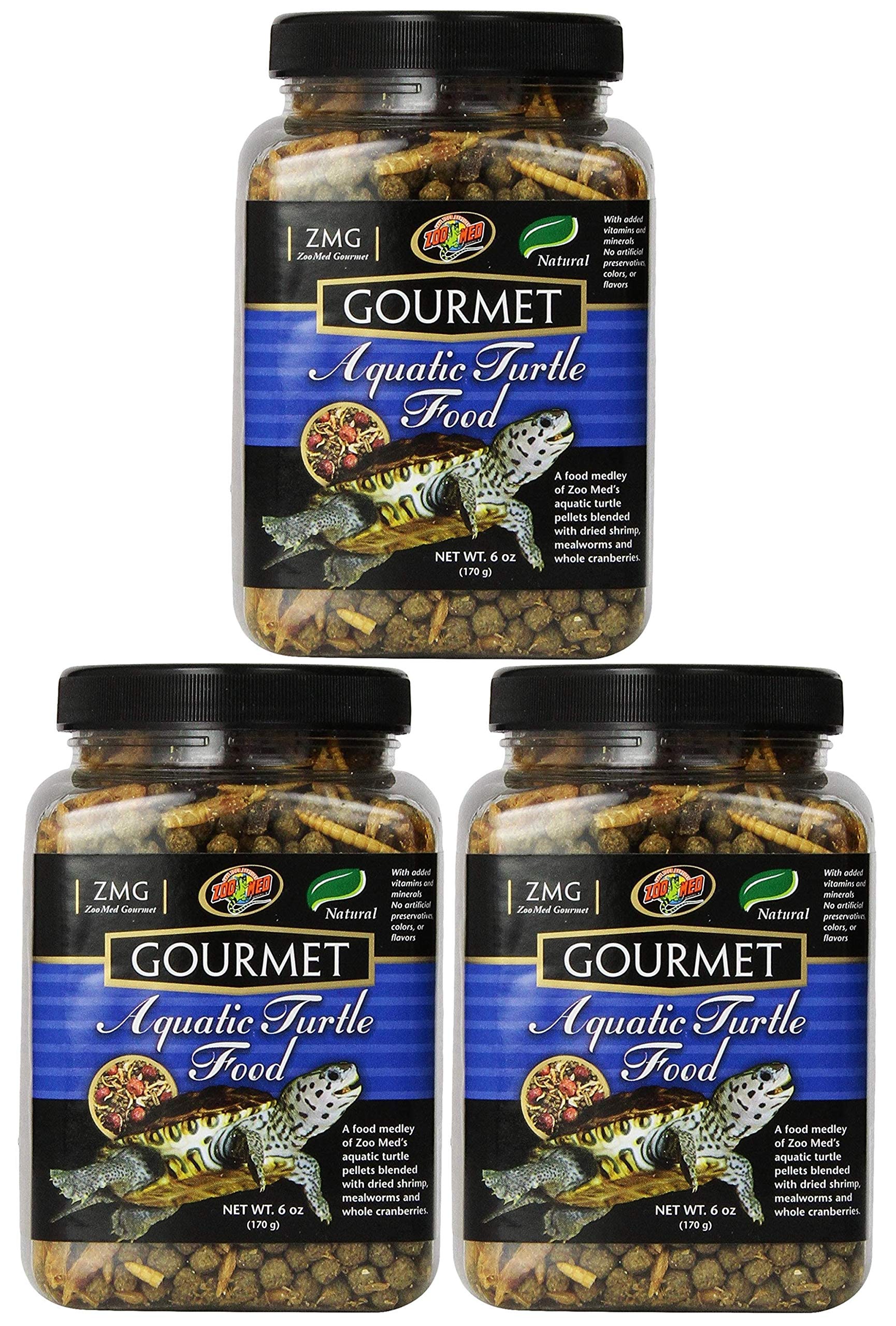 Zoo Med Gourmet Aquatic Turtle Food 6 oz - Pack of 3