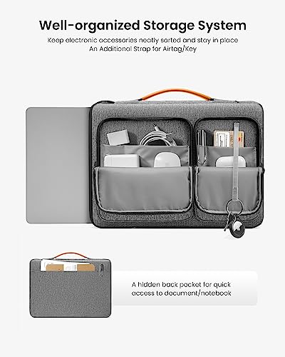 tomtoc 360 Protective Laptop Sleeve for 15-inch New MacBook Air M2 A2941 2023, 15 Inch Surface Laptop 5/4/3, Dell XPS 15 Plus, 15-inch MacBook Pro (A1990 A1707), Water-Resistant Accessory Bag Case
