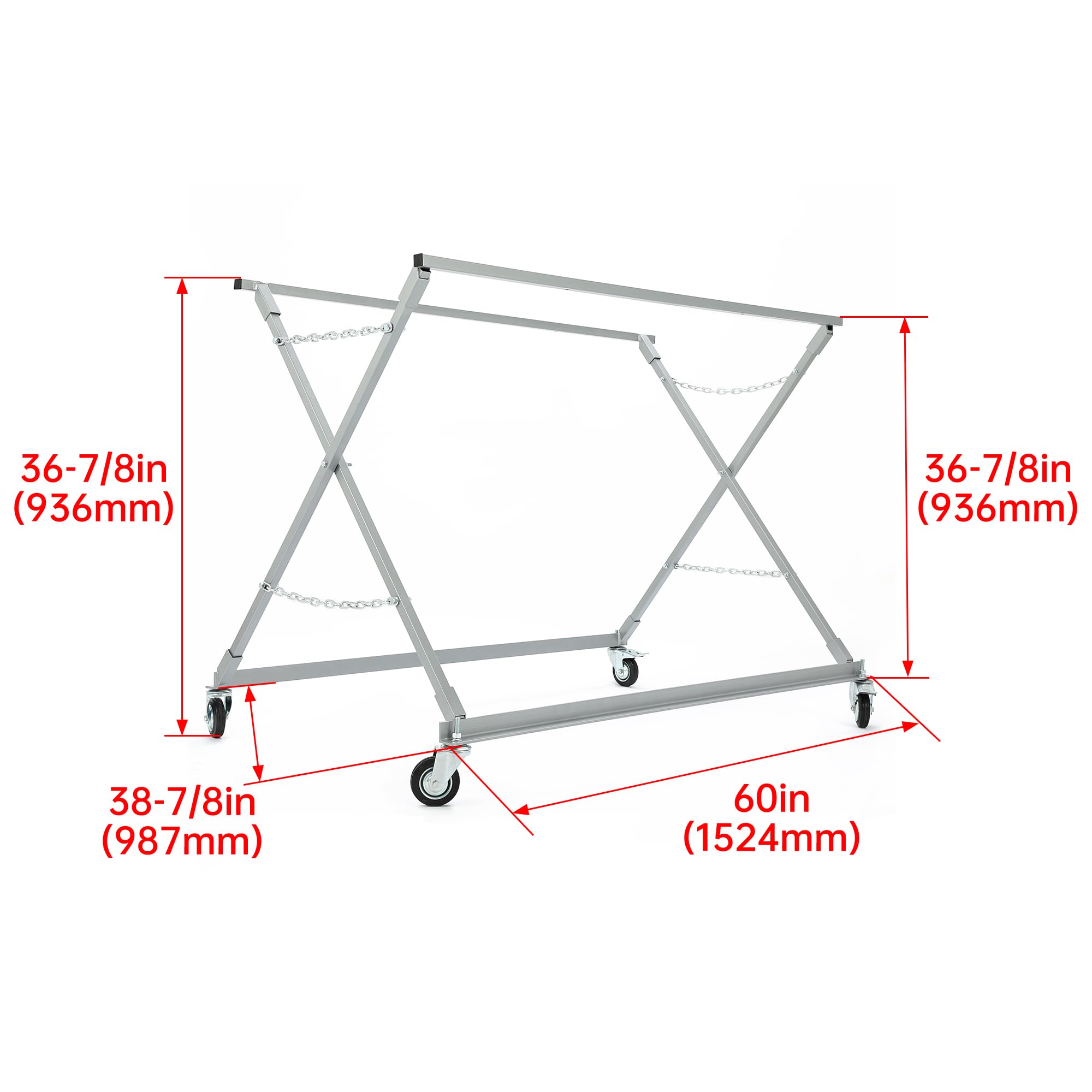 HECASA Folding Truck Bed Roller Dolly Pickup Fold Truck Bed Cart with Caster Wheels