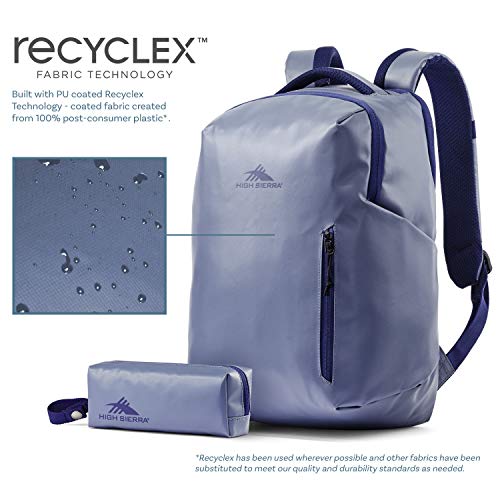 High Sierra Rossby Daypack - Travel Laptop Backpack Grey Blue/True Navy