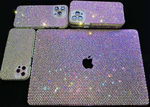 Teazgopx Bling Rhinestone MacBook Pro 13 inch Case (Models:A1425 A1502)2015 2014 2013 2012 Release,3D Glitter Sparkle Diamond Case Fashion Luxury Shiny Crystal Hard Shell for Women Girls
