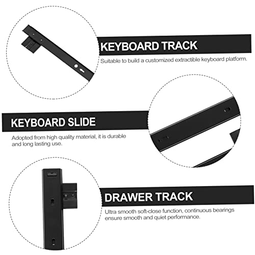 STOBOK 1 Pair Keyboard Rails Keyboard Stand for Desk Keyboard Holder Under Desk Keyboard Tray Slide Rail Work Desk Accessories Plastic Serving Tray Drawer Rails Durable Keyboard Slide Set
