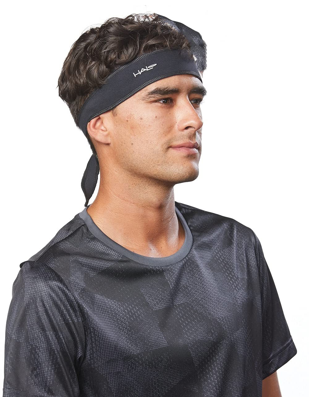 Halo Headband Halo I- Custom Fit- Tie Sweatband for Men and Women, No Slip With Moisture Wicking Dryline Fabric, Bright Orange,One Size