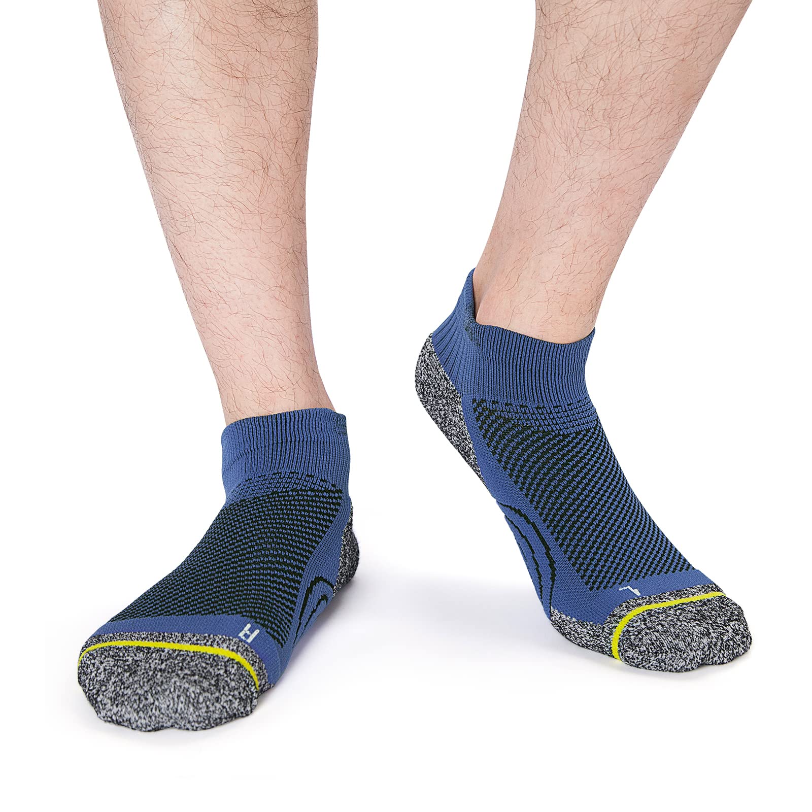NUHEEL Mens Ankle Socks Athletic Cushioned Breathable Low Cut Compression Running Sock with Arch Support Multicolor 5 Pairs